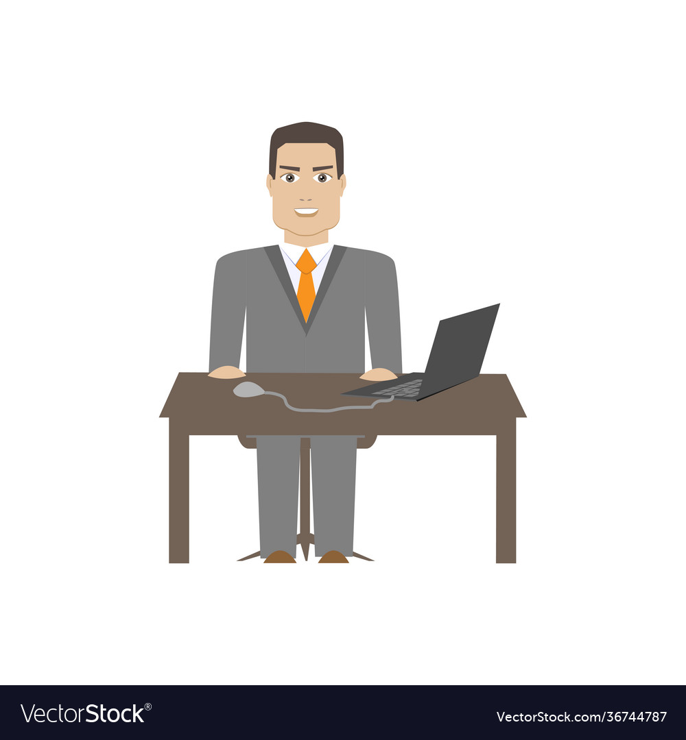 Office worker flat Royalty Free Vector Image - VectorStock