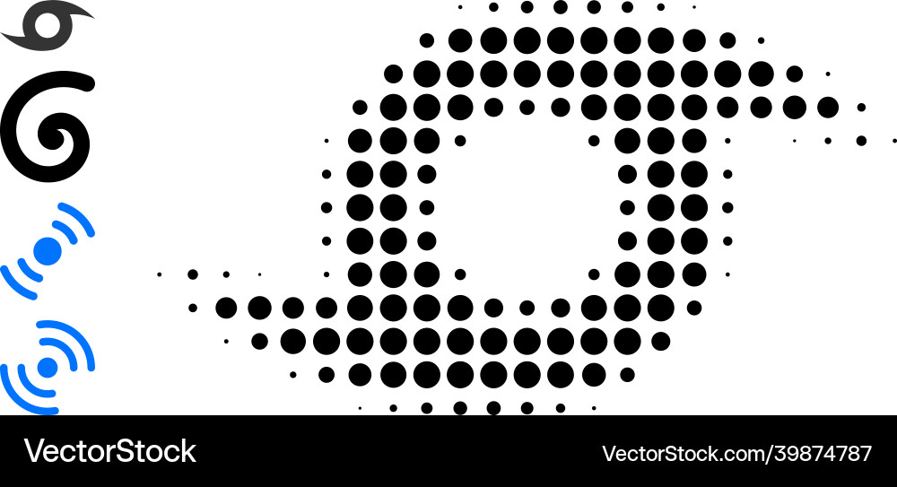 Pixel halftone hurricane icon and original icons Vector Image