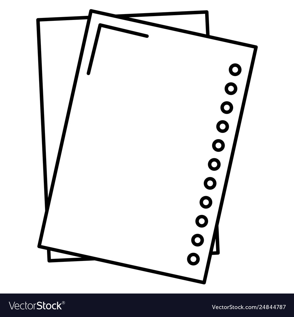 Sheet notebook school Royalty Free Vector Image