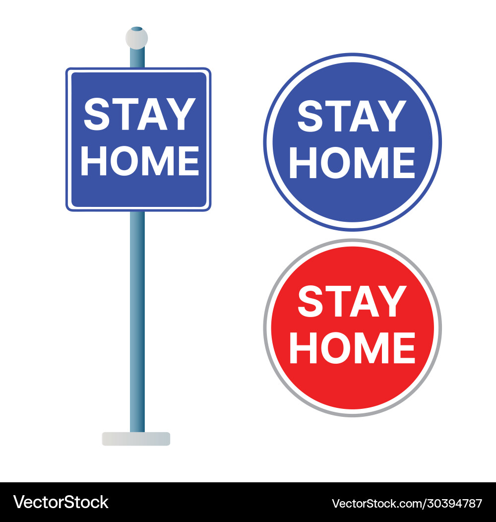Stop sign symbol stay home Royalty Free Vector Image