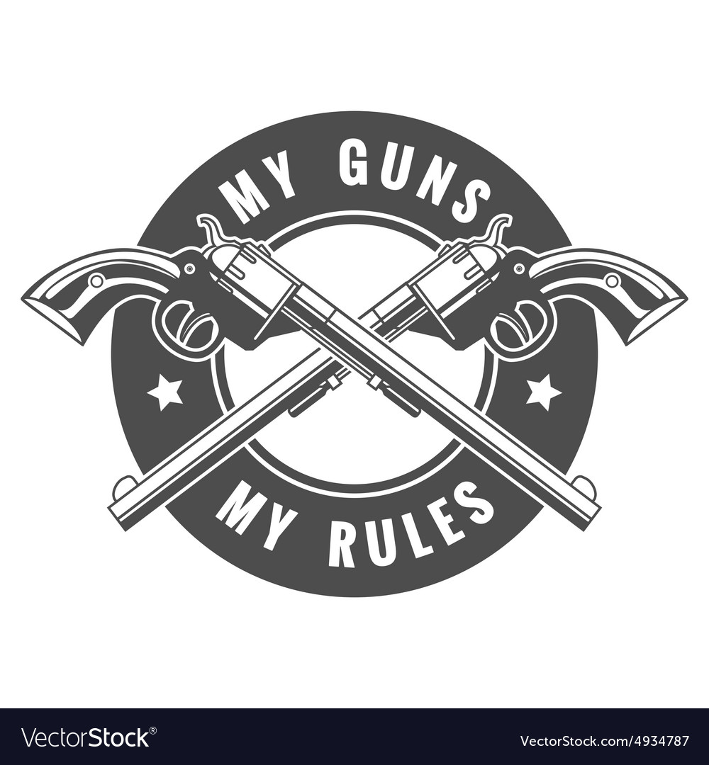 Two guns Royalty Free Vector Image - VectorStock