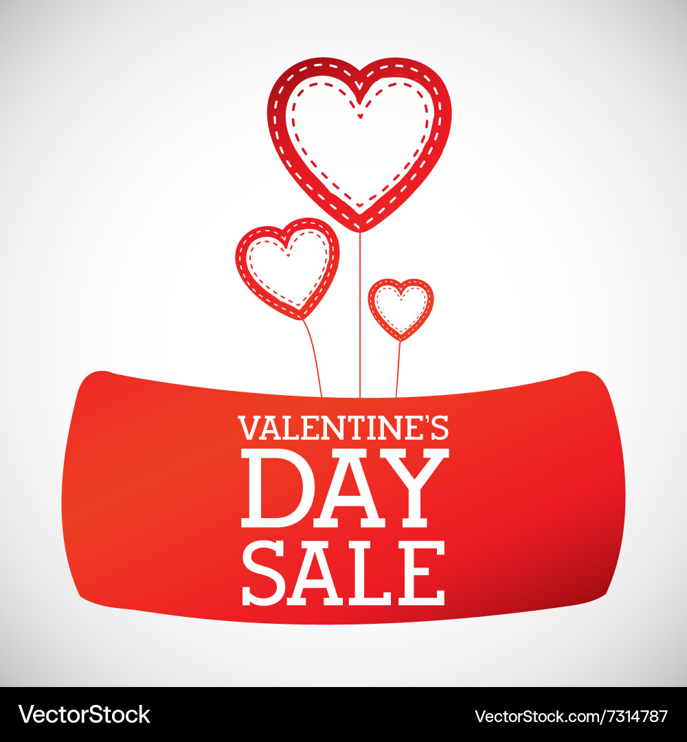 Valentines day sale design Royalty Free Vector Image