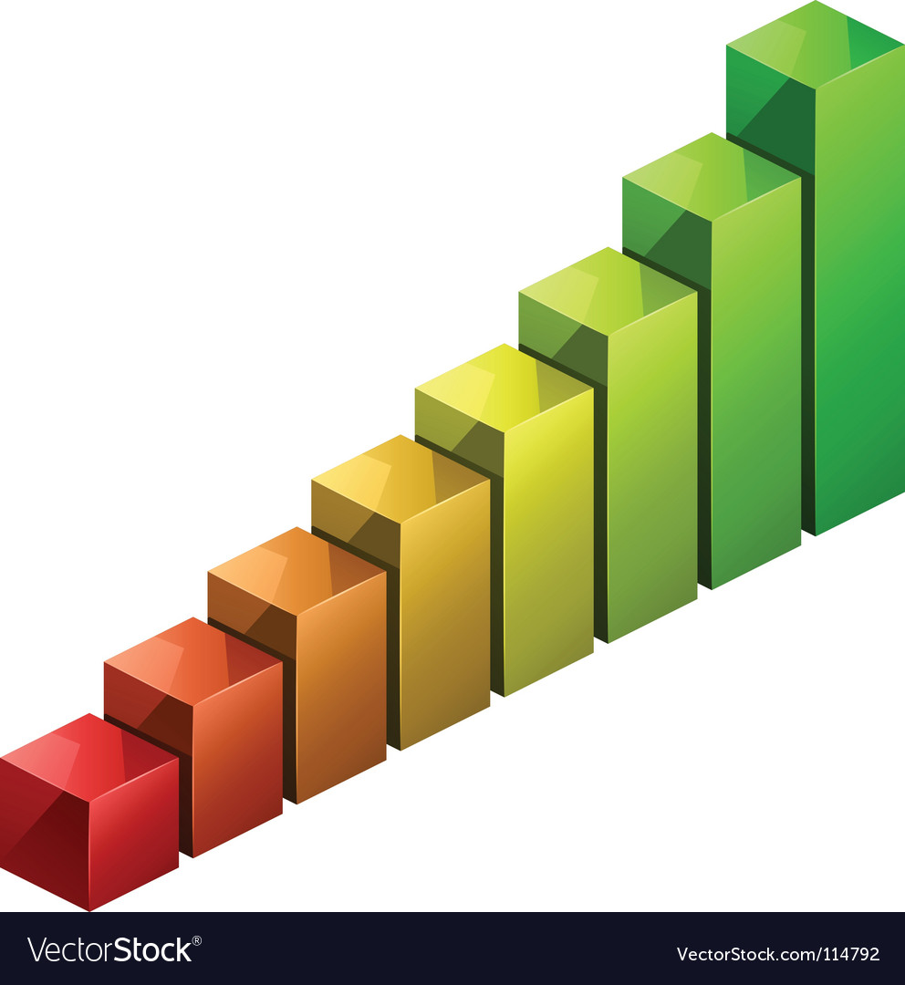 3d Bar Graph Royalty Free Vector Image VectorStock