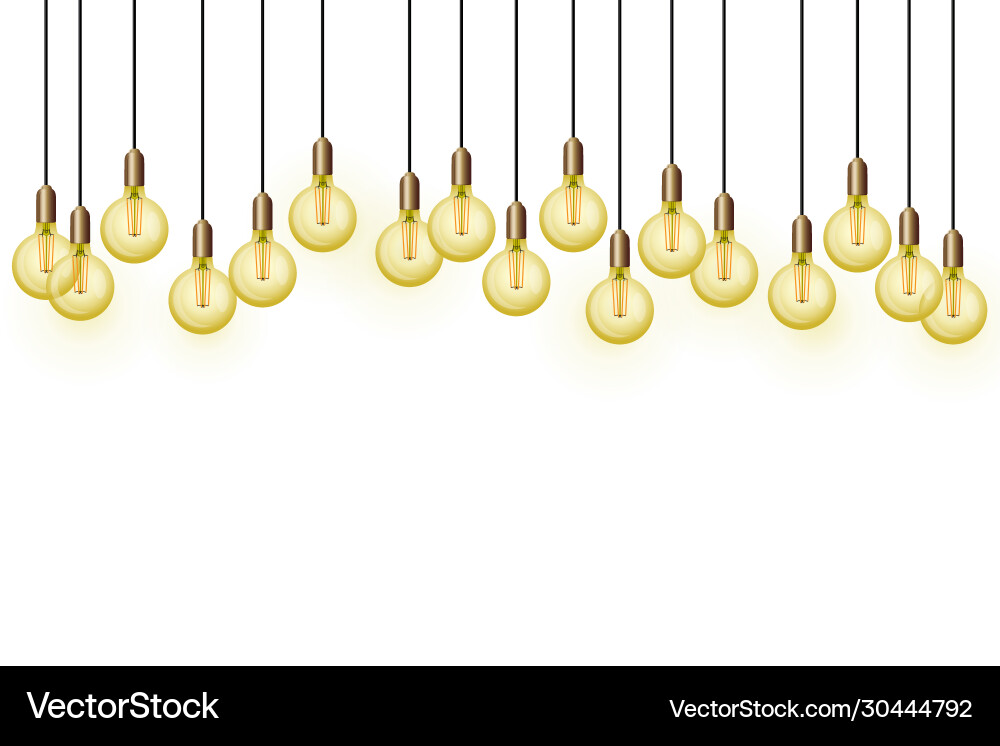 Background with retro bulbs edison Royalty Free Vector Image