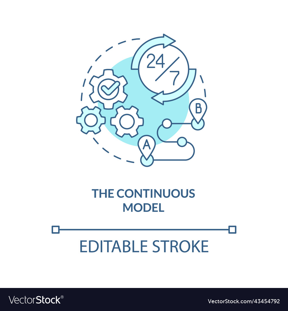 Continuous model turquoise concept icon Royalty Free Vector