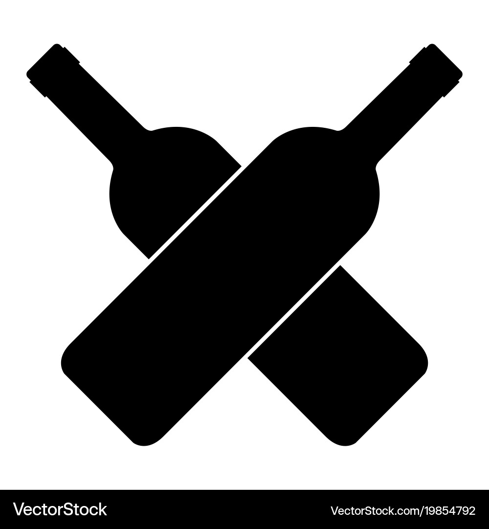 Crossed Wine Bottles Icon Royalty Free Vector Image