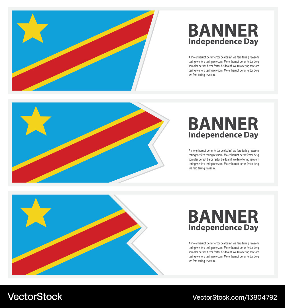 Democratic republic of the congo flag banners Vector Image