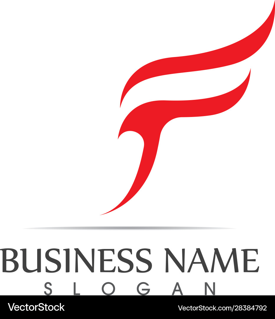 Fast line f letter icon and symbol template Vector Image