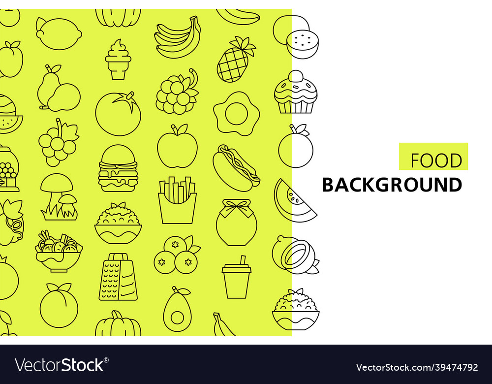 Food background Royalty Free Vector Image - VectorStock