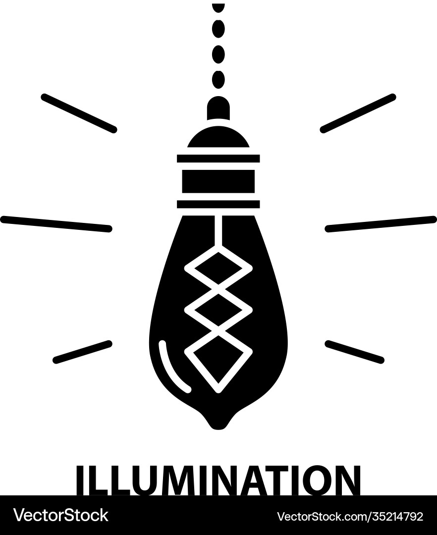 Illumination symbol icon black sign Royalty Free Vector