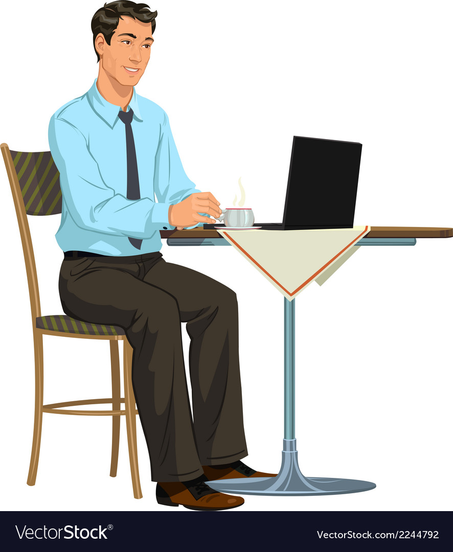 Man with a laptop Royalty Free Vector Image - VectorStock