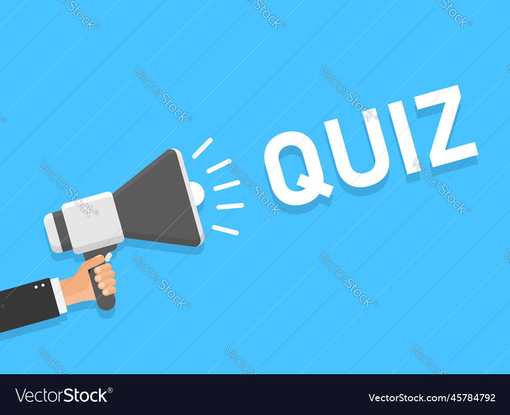 Megaphone with quiz speech bubble icon in flat Vector Image Megaphone with quiz speech bubble icon in flat Vector Image