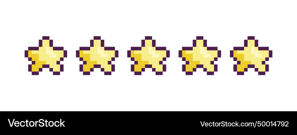 Pixel star rating 8 bit retro y2k icon Royalty Free Vector