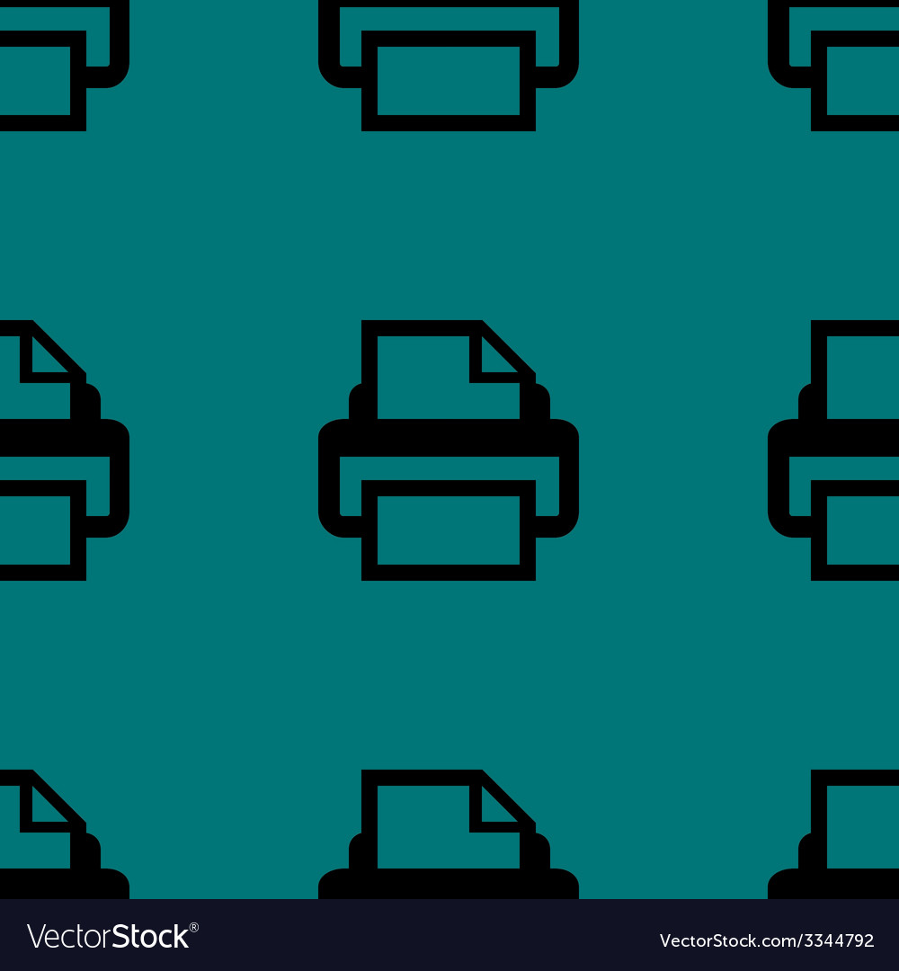 Printer web icon flat design seamless pattern Vector Image