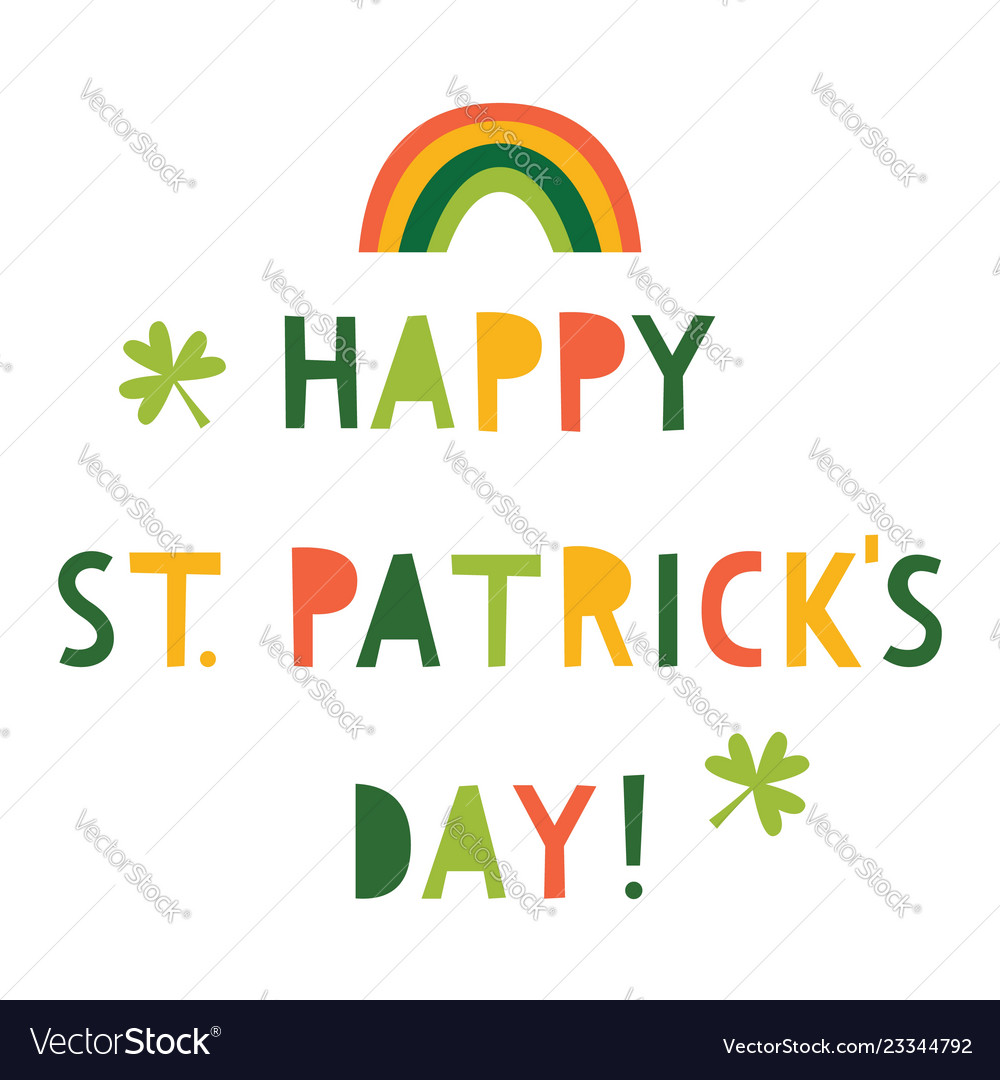 St patricks day greeting card with a rainbow Vector Image