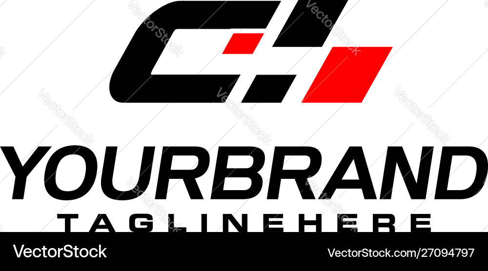 Auto speed letter c with race element logo Vector Image
