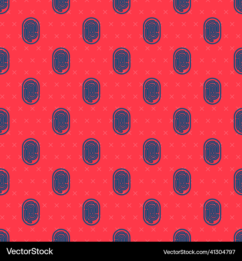 Blue line fingerprint icon isolated seamless Vector Image