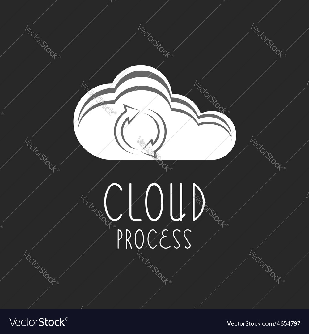 Cloud icon arrows sign loading process Royalty Free Vector