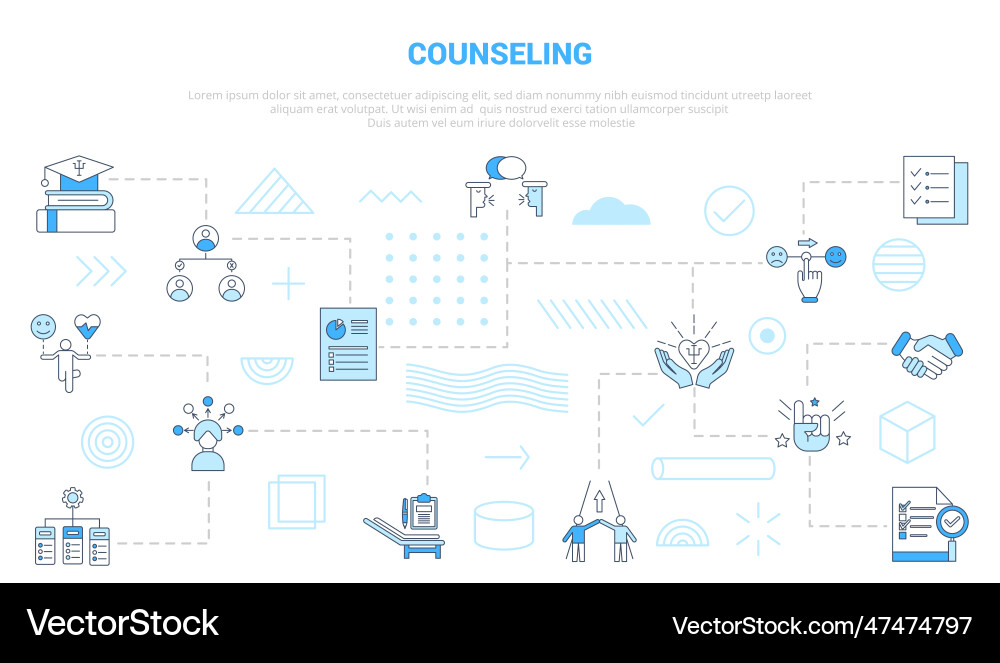 Counseling concept with icon set template banner Vector Image