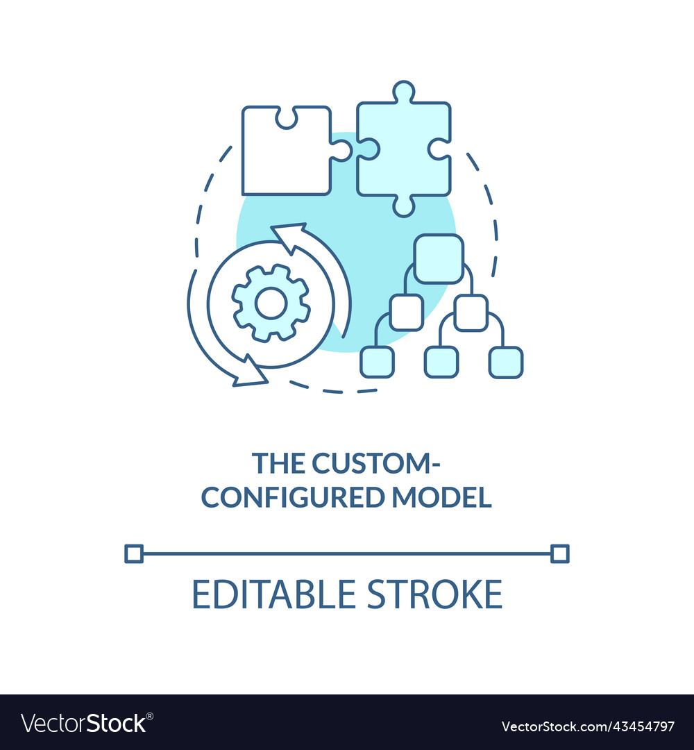 Custom Configured Model Turquoise Concept Icon Vector Image
