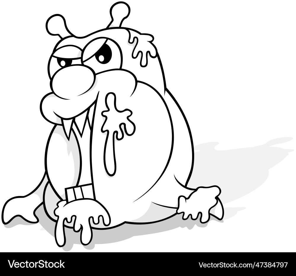Drawing of a garbage monster Royalty Free Vector Image