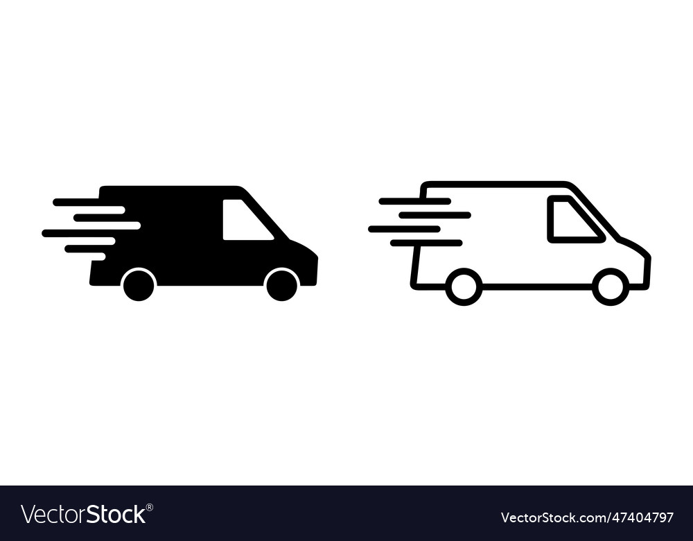 Fast shipping delivery truck icon set delivery Vector Image