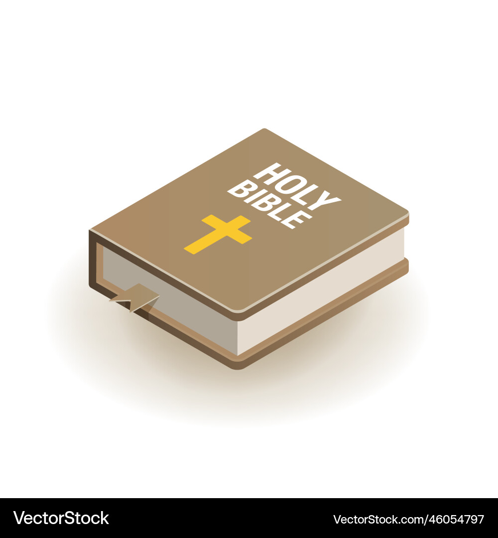 Holy bible isometric icon on white background 3d Vector Image