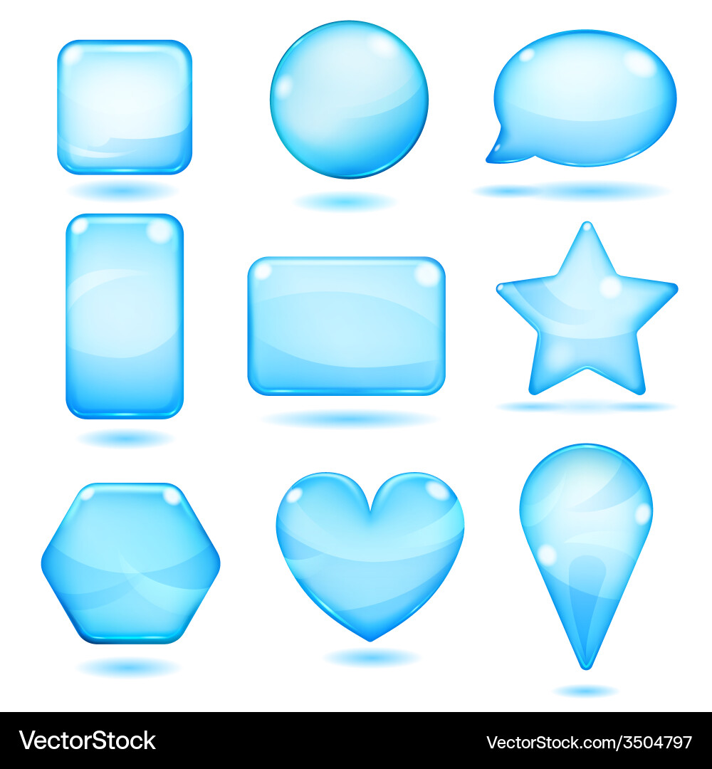 Opaque blue glass shapes Royalty Free Vector Image