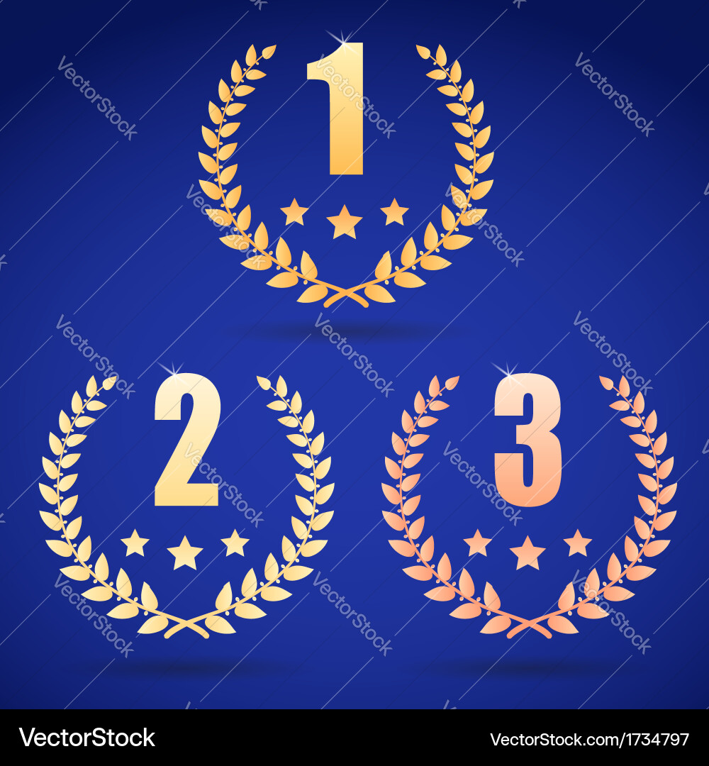 Set gold silver and bronze symbols Royalty Free Vector Image