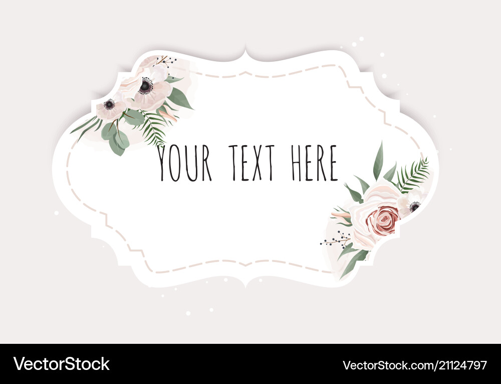Vintage label with flowers frame border copy Vector Image