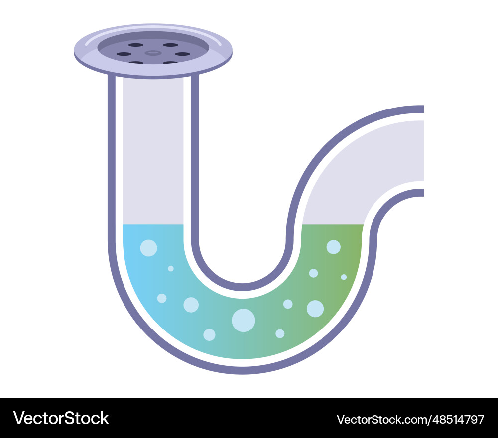 Water drain to bathroom sewer pipe Royalty Free Vector Image