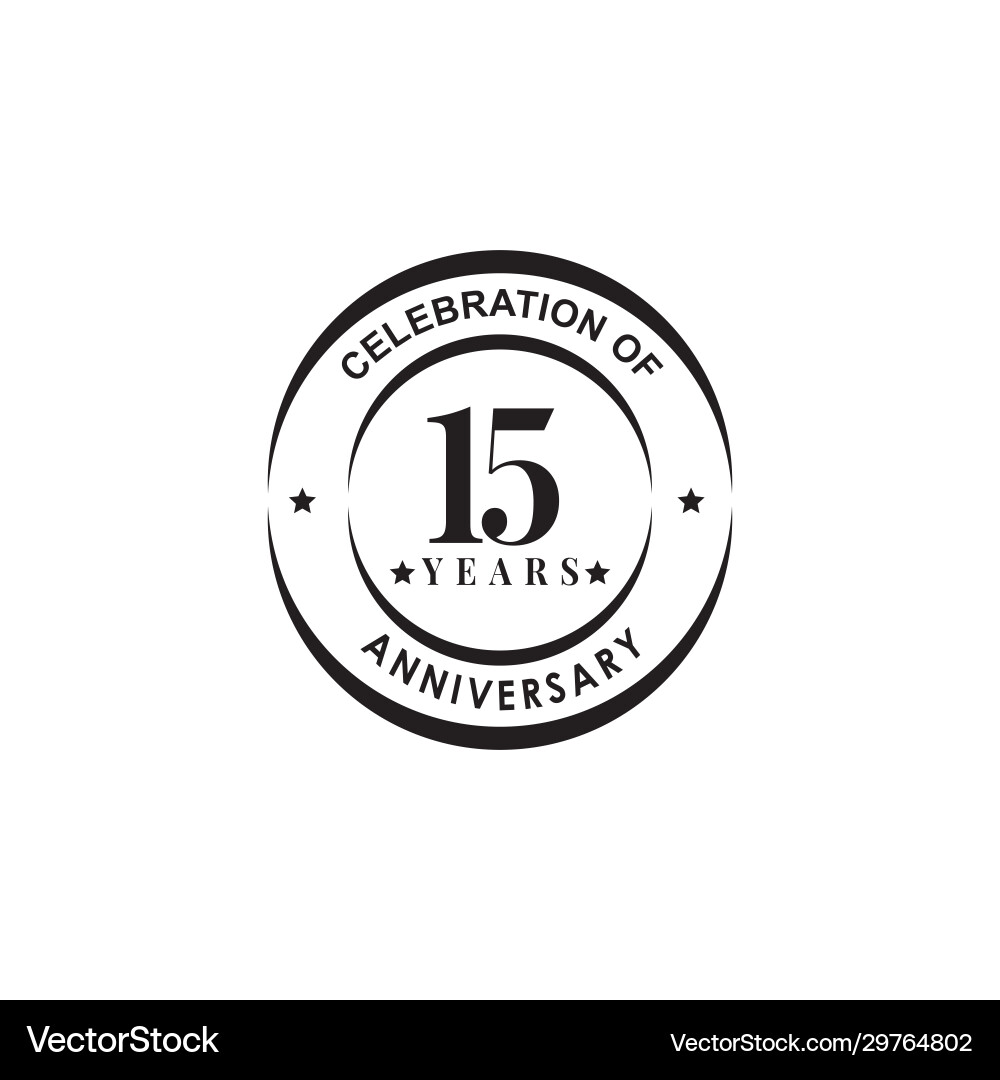 15th year celebrating anniversary emblem logo Vector Image