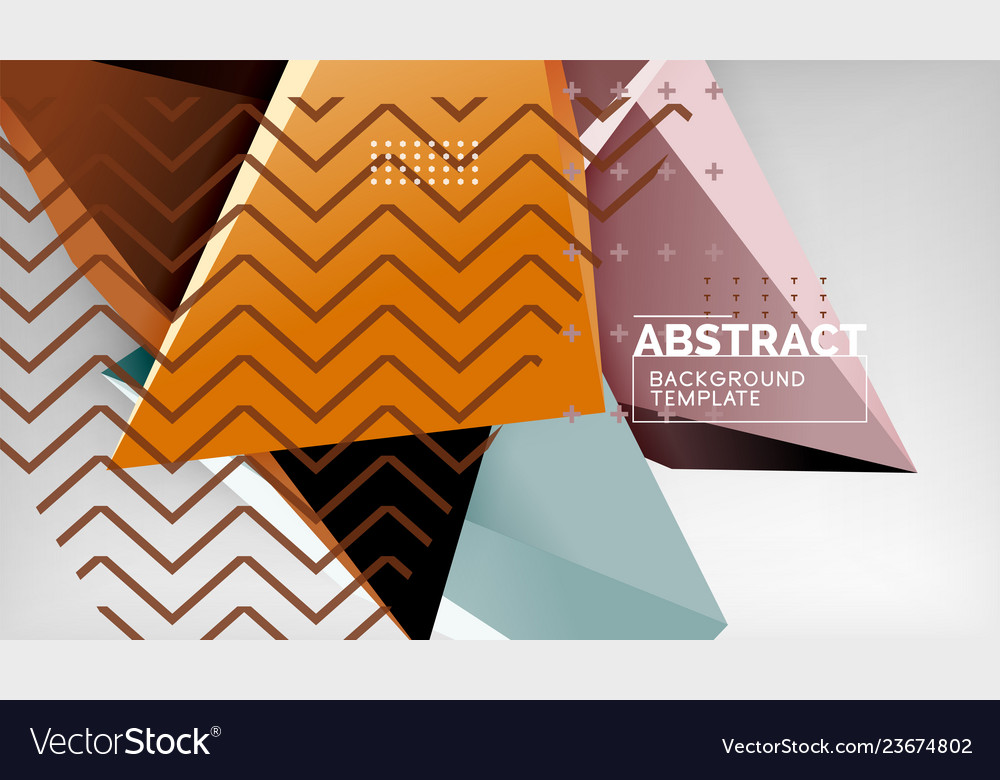 Abstract color triangles geometric background Vector Image