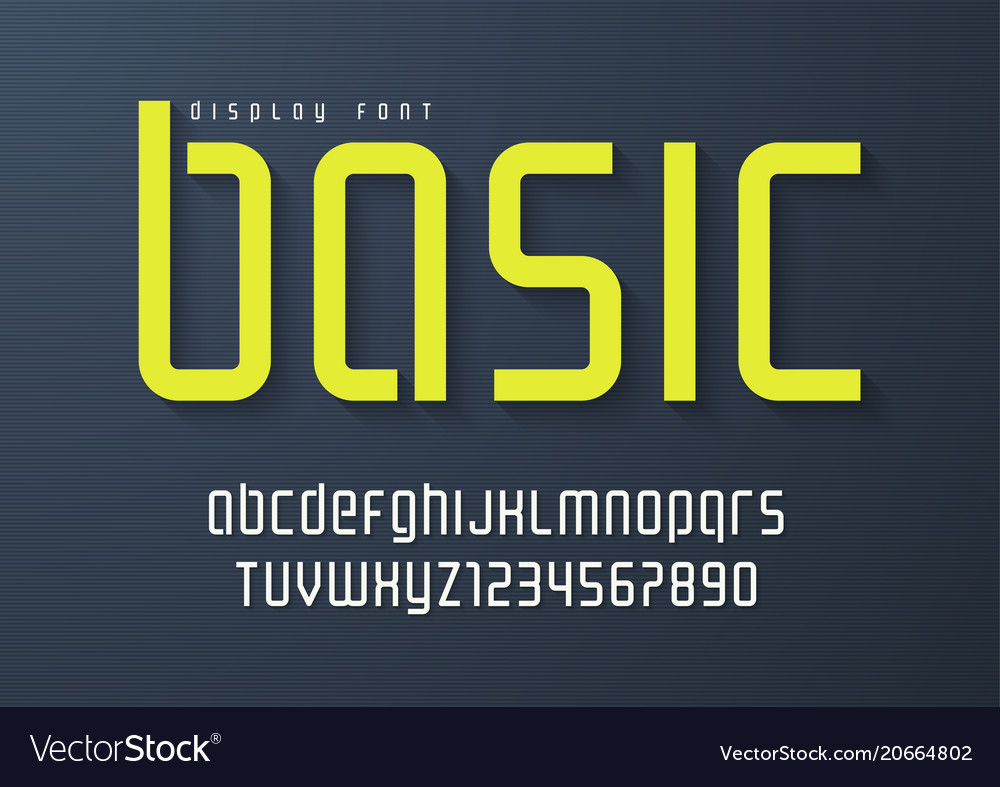 Basic display font design alphabet typeface Vector Image
