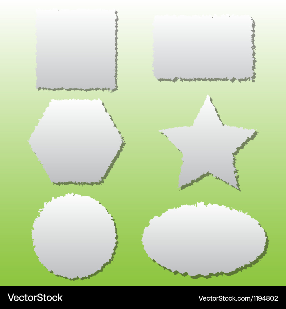 Collection of different shape paper tears Vector Image