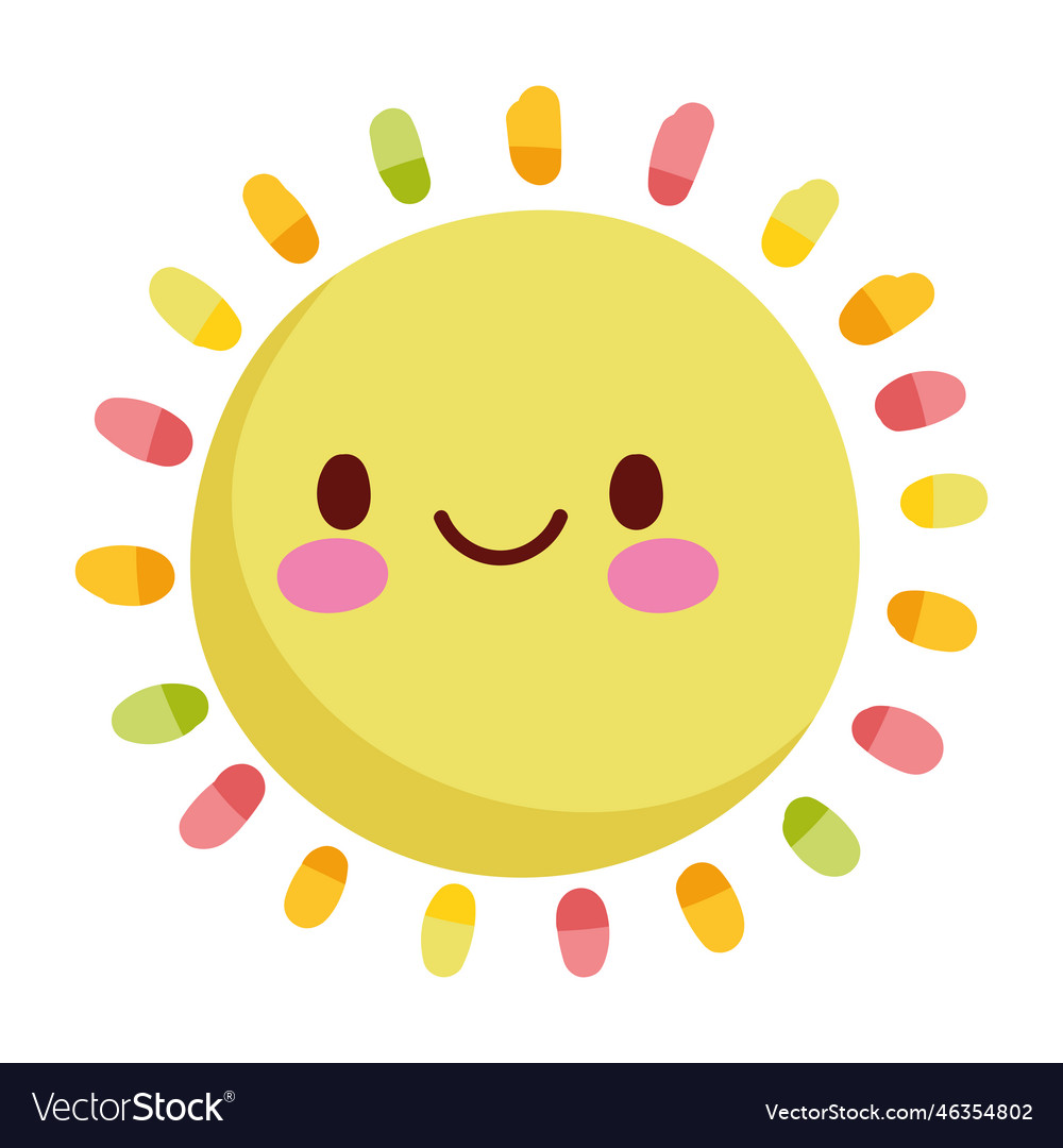 Cute sun icon Royalty Free Vector Image - VectorStock