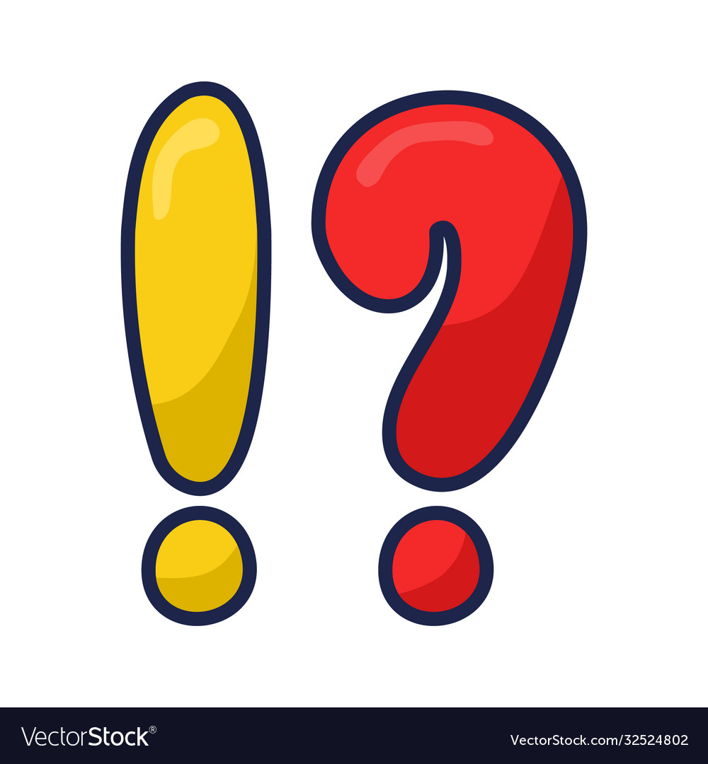 Exclamation and question mark in alphabet Vector Image