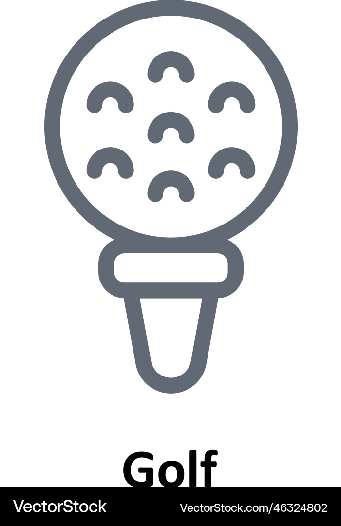 Golf outline icons simple stock Royalty Free Vector Image