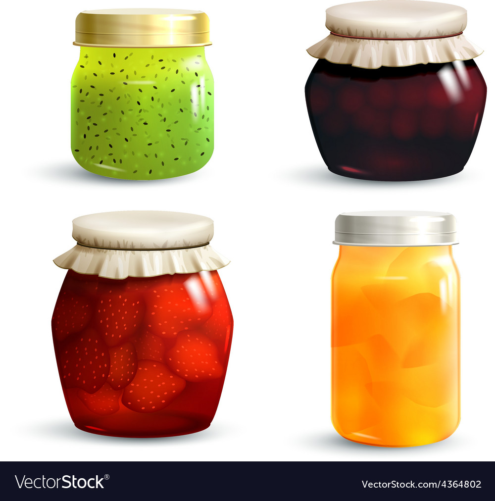 Jam jar set Royalty Free Vector Image - VectorStock