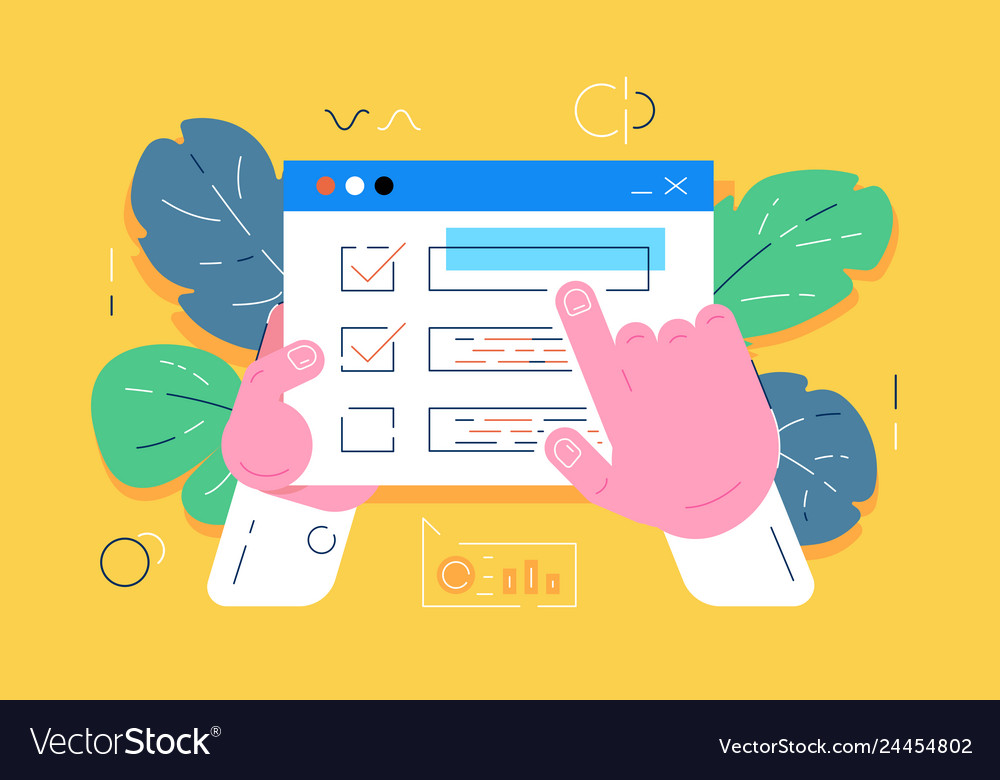 Man filling out form Royalty Free Vector Image