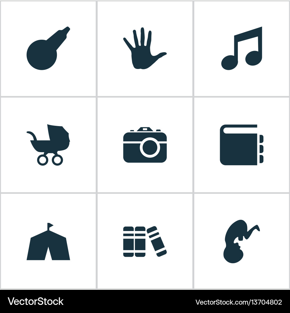 Set of simple kid icons Royalty Free Vector Image