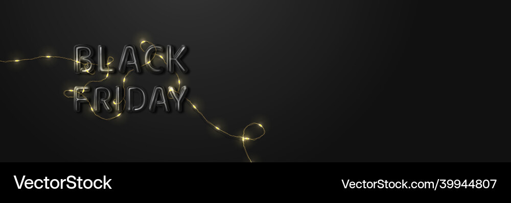 Black friday logo in glossy color with led Vector Image