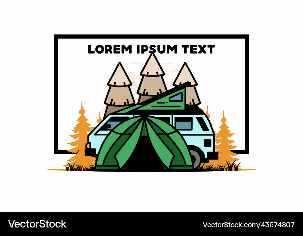 Camping with tent and car design Royalty Free Vector Image