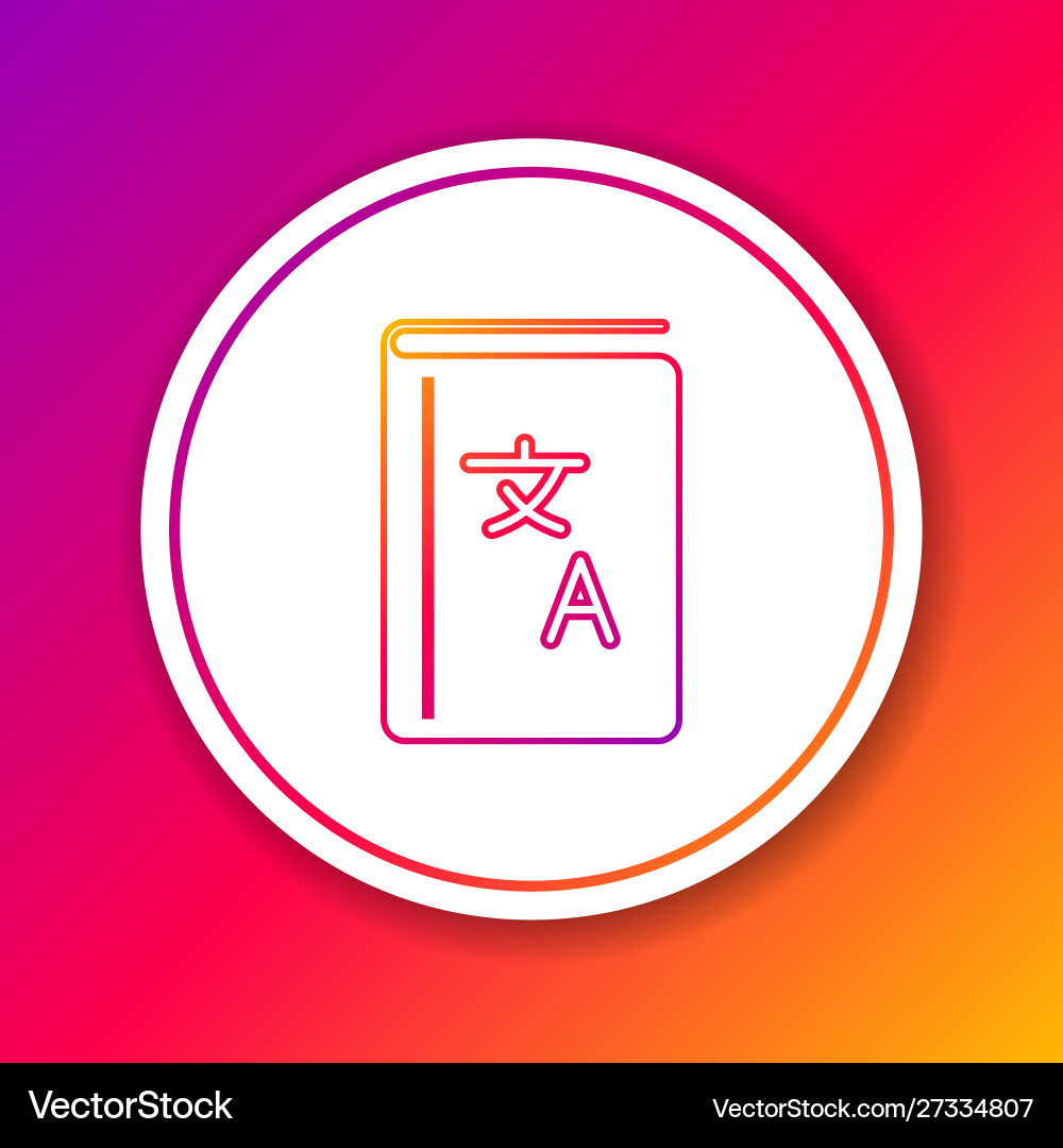 Color line translator book icon isolated on Vector Image