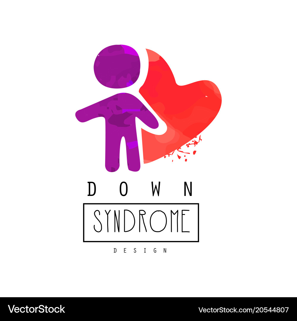 Creative logo with purple human and red Royalty Free Vector
