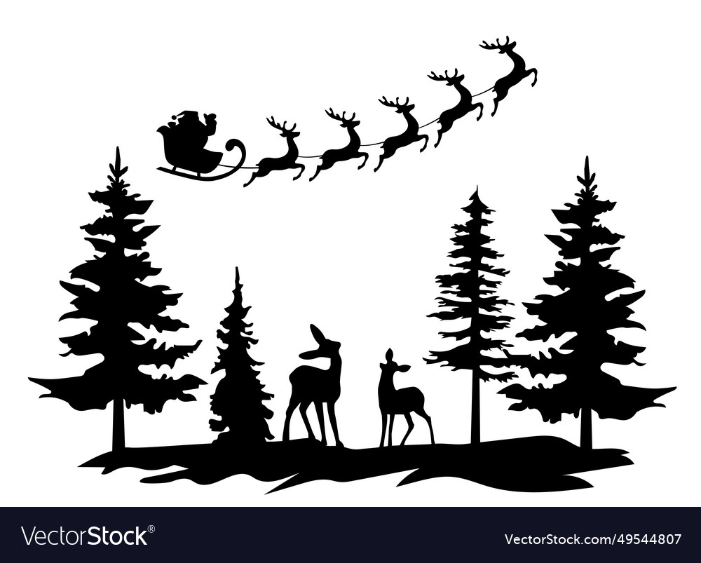 Deer and santa claus Royalty Free Vector Image