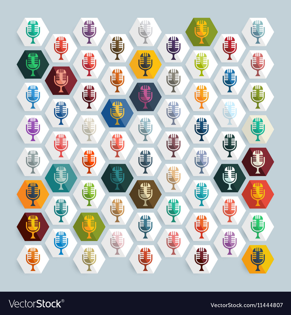 Flat design microphone Royalty Free Vector Image