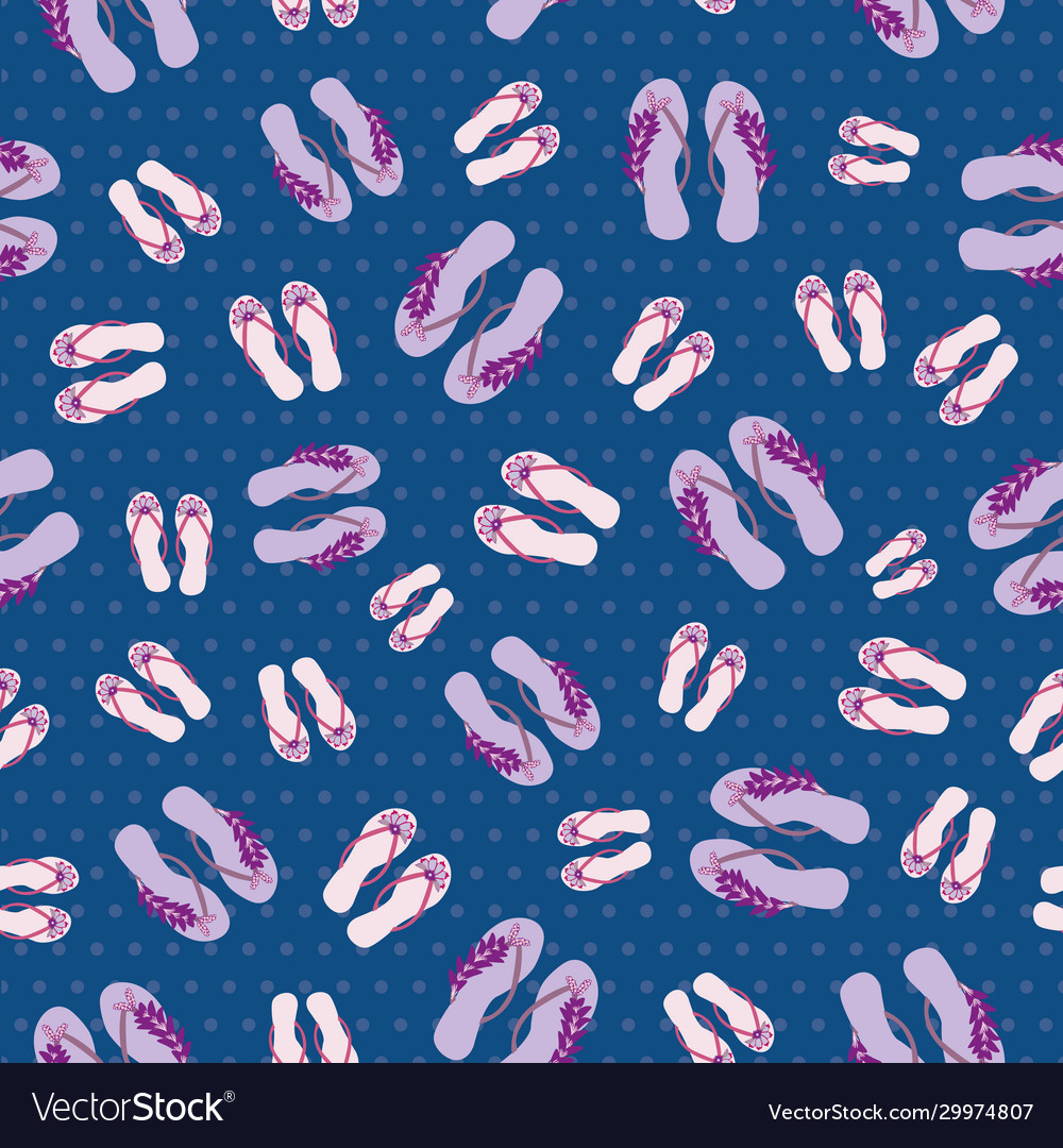 Flip flop shoe on seamless pattern Royalty Free Vector Image