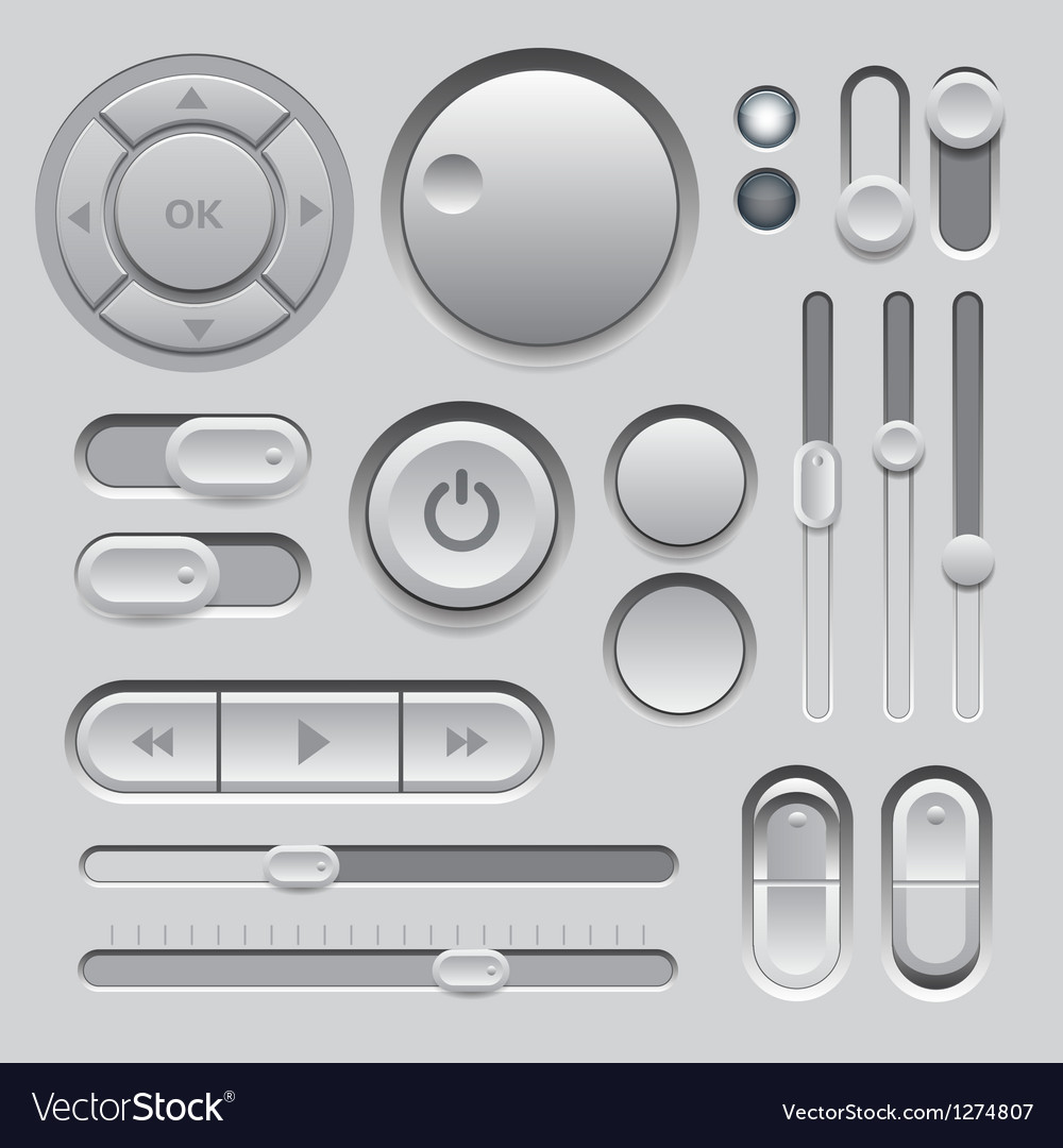Gray web ui elements design Royalty Free Vector Image