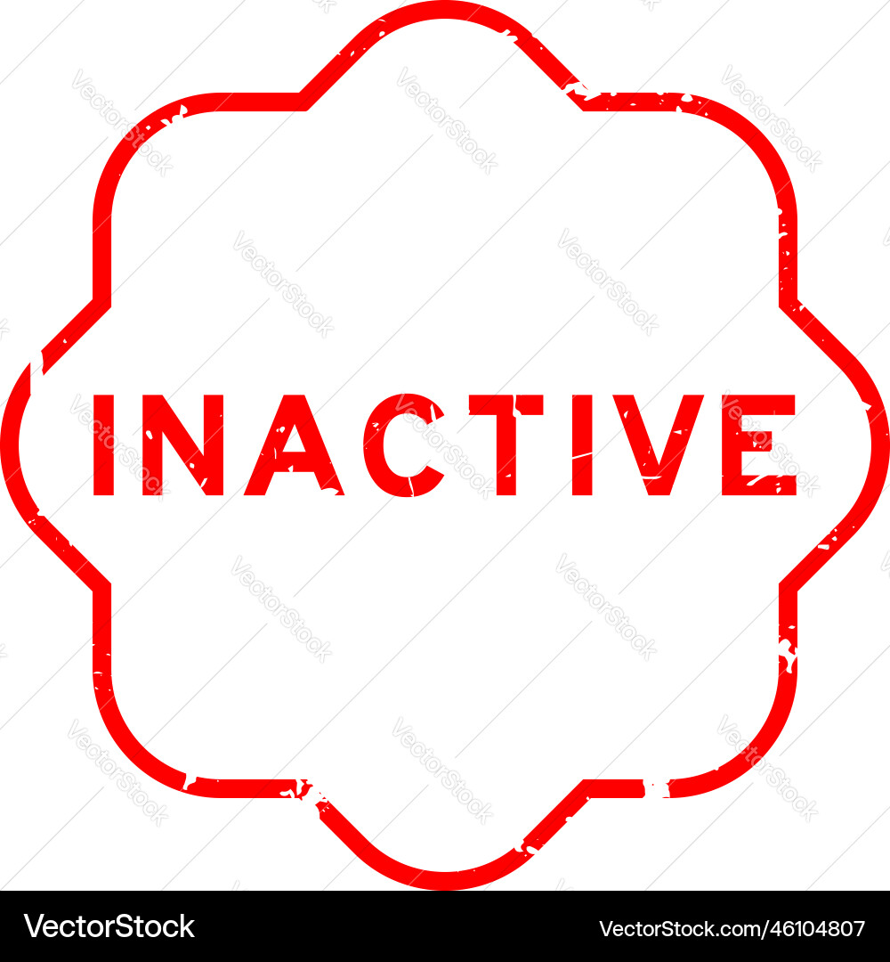 Grunge red inactive word rubber seal stamp Vector Image